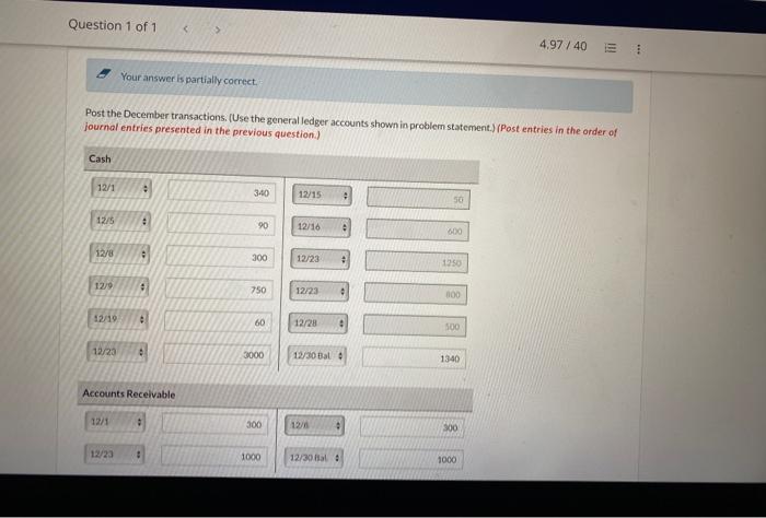 Solved Question 1 of 1 4.97/40≡ | Chegg.com