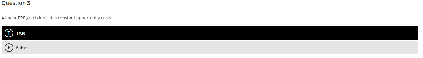 Solved Question 3A linear PPF graph indicates constant | Chegg.com