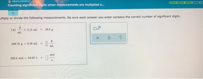 Solved Counting significant digits when measurements are | Chegg.com