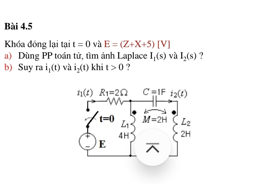 Exercise 4.5The switch closes at t=0 ﻿and | Chegg.com