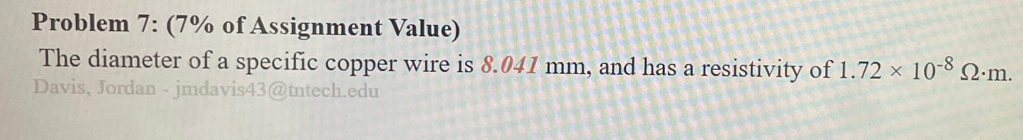Solved Problem 7: (7% ﻿of Assignment Value)The diameter of a | Chegg.com
