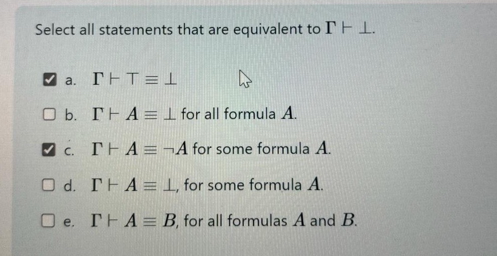 Solved Select all statements that are equivalent to | Chegg.com