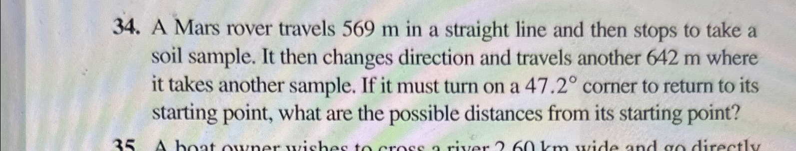 Solved A Mars rover travels 569m ﻿in a straight line and | Chegg.com