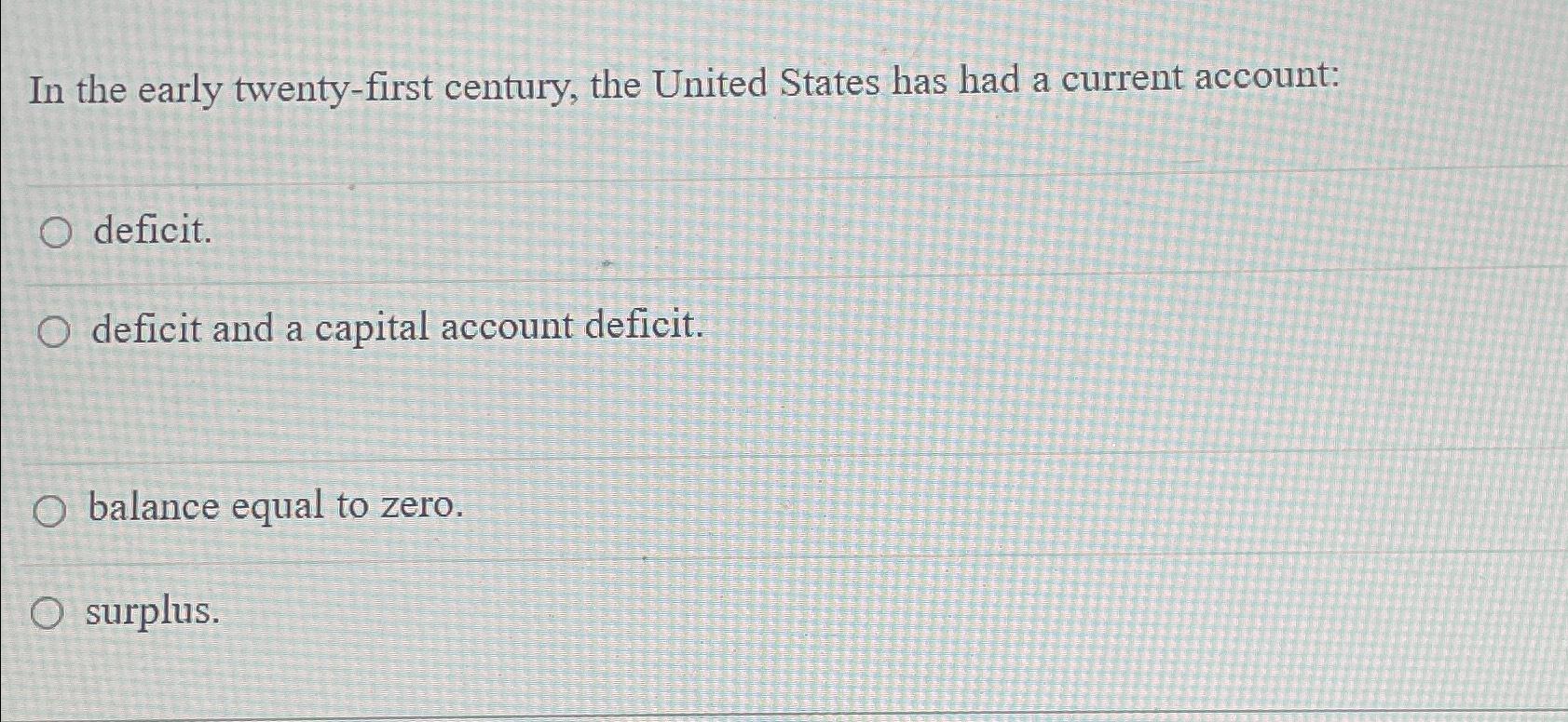 Solved In the early twenty-first century, the United States | Chegg.com