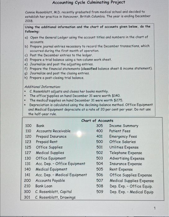 Solved Connie Rosenblatt, M.D. recently graduated from | Chegg.com