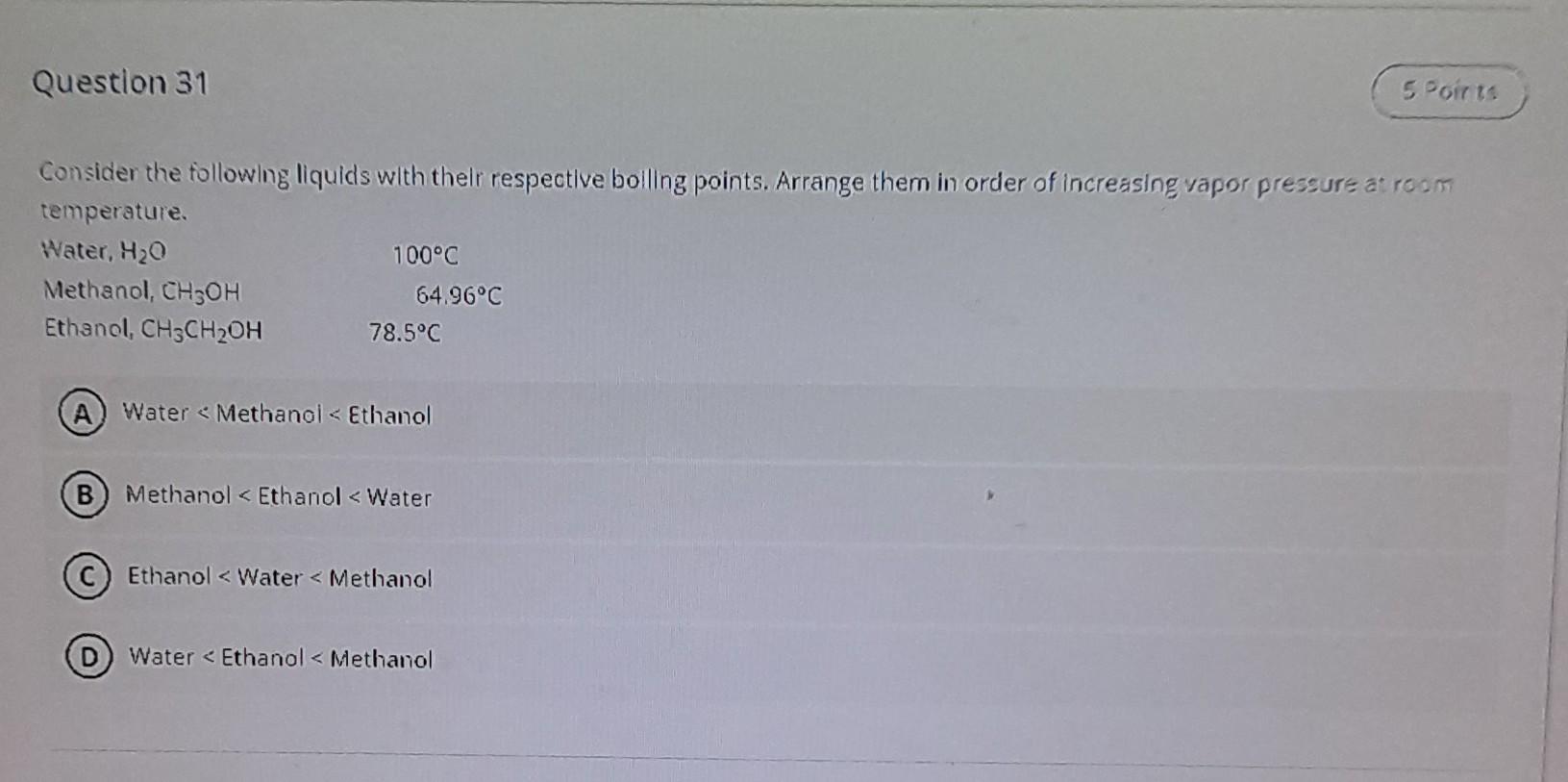 Solved Consider the following liquids with thelr respectlve | Chegg.com