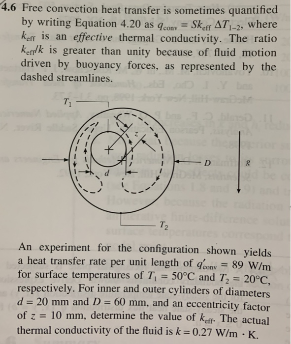 Solved 4.6 Free convection heat transfer is sometimes | Chegg.com