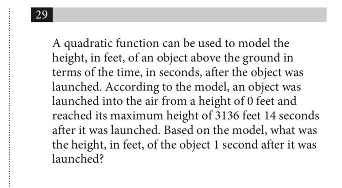 Solved A quadratic function can be used to model the height, | Chegg.com