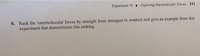 Solved Experiment 15. Exploring Intermolecular Forces | Chegg.com