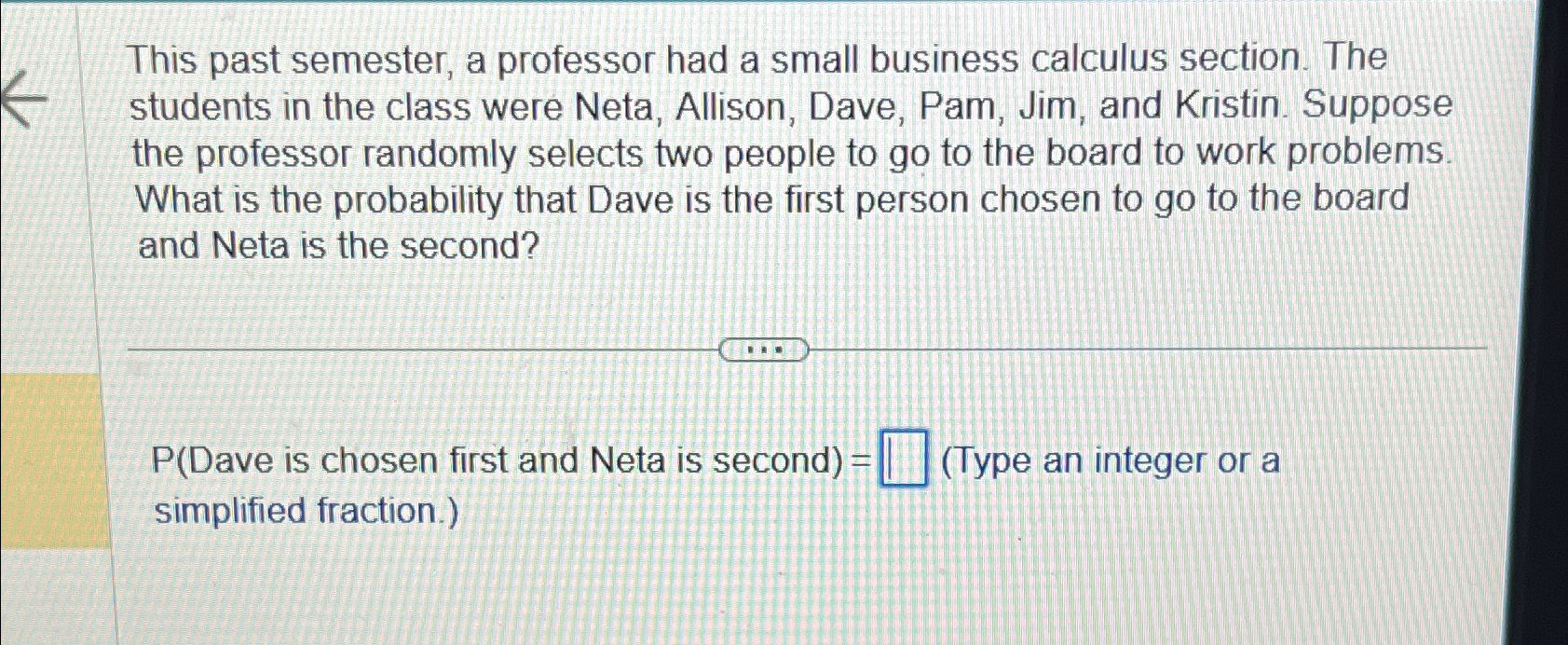 Solved This past semester, a professor had a small business | Chegg.com
