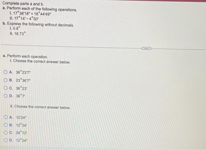 Solved Complete parts a and b. a. Perform each of the | Chegg.com