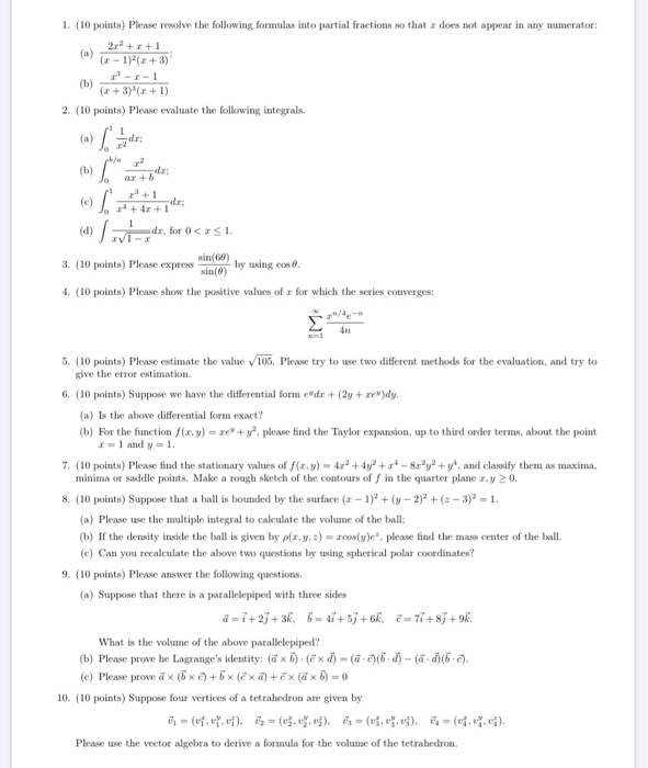 Solved 1. (10 points) Please resolve the following formulas | Chegg.com