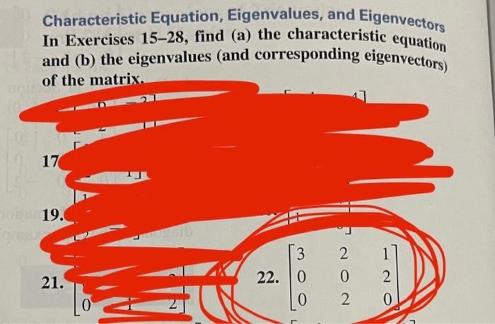 Solved Characteristic Equation Eigenvalues And