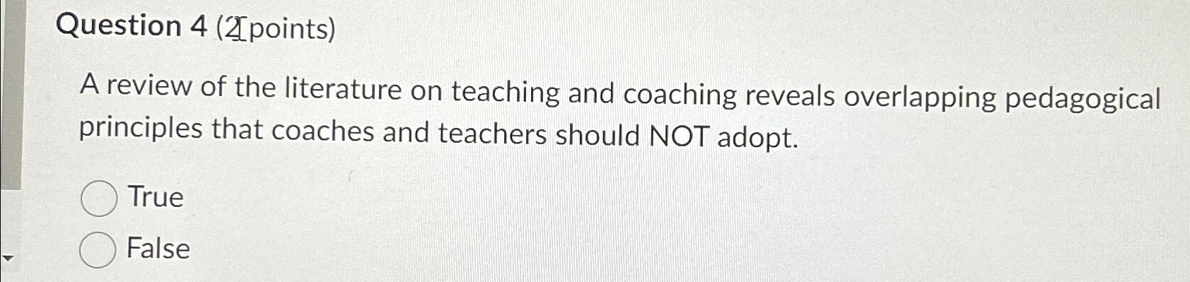 Solved Question 4 (2[points)A review of the literature on | Chegg.com