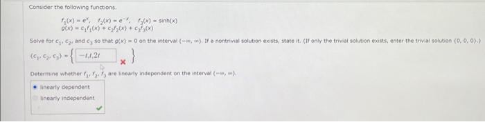 [Solved]: Consider the following functions. f1(x)=ex,f2(x)=