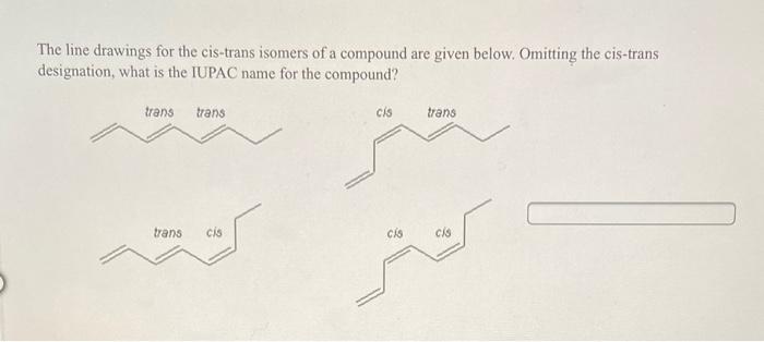 Solved The line drawings for the cis-trans isomers of a | Chegg.com