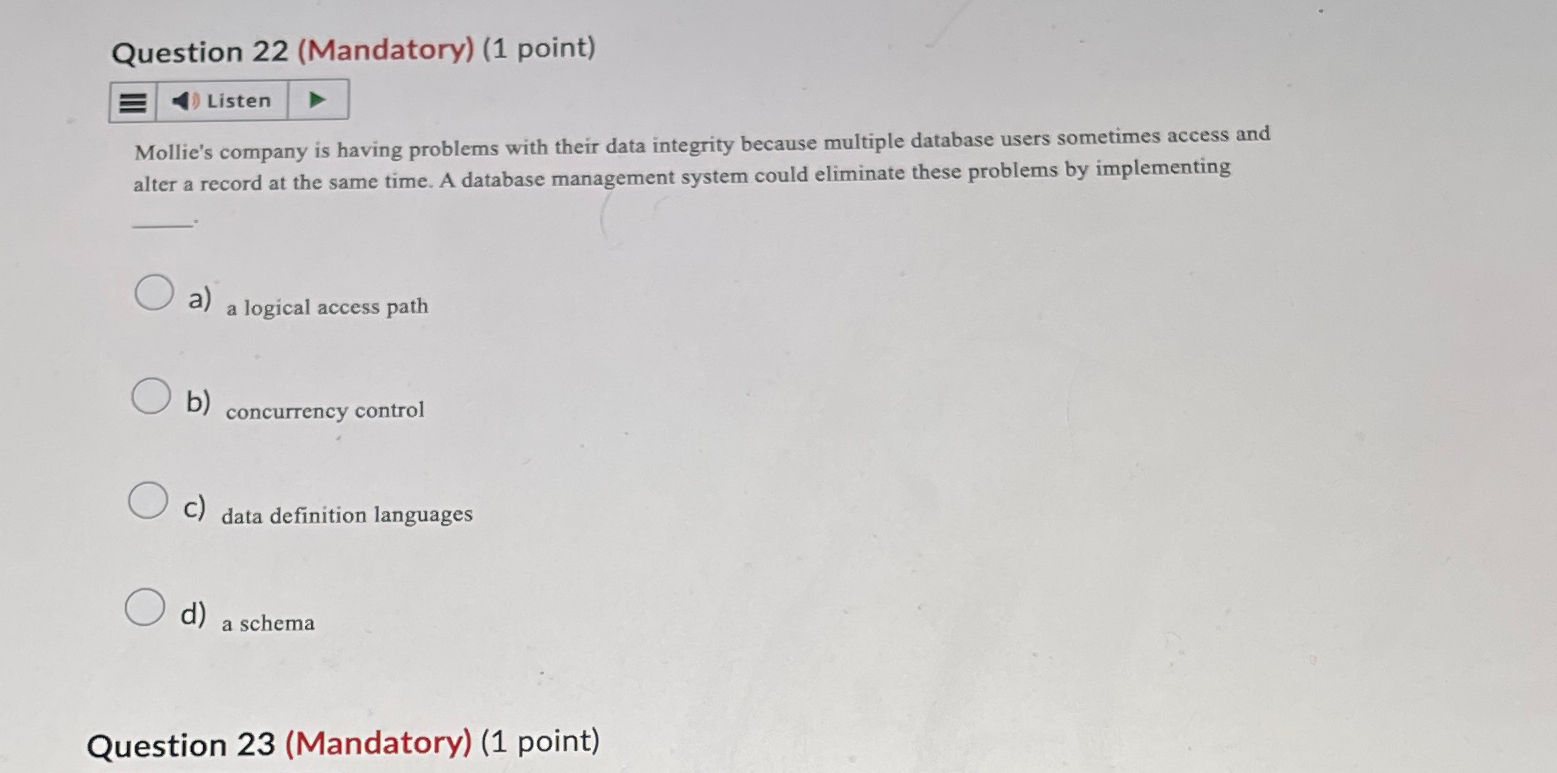 Solved Question 22 (Mandatory) (1 ﻿point)Mollie's company is | Chegg.com