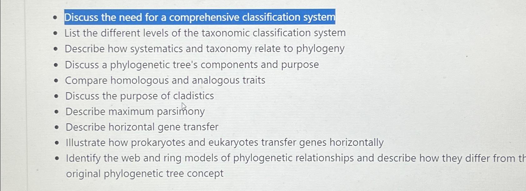 Solved Discuss the need for a comprehensive classification | Chegg.com
