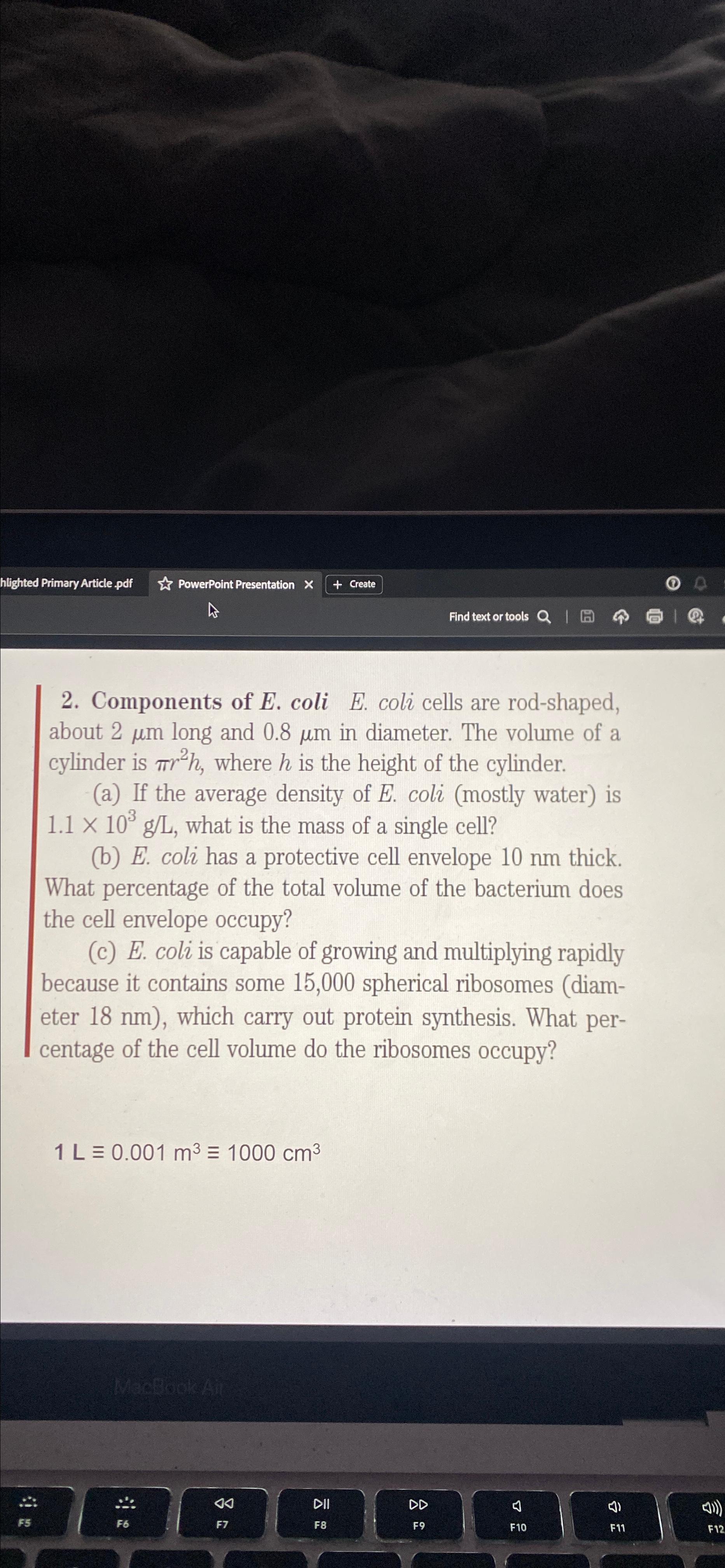 Solved Components of E. ﻿coli E. ﻿coli cells are rod-shaped, | Chegg.com