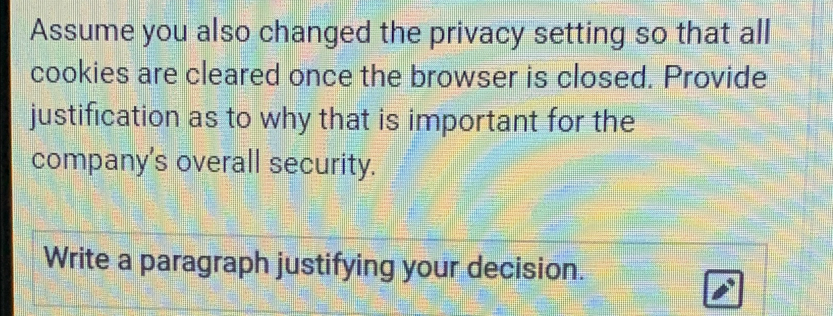 Assume you also changed the privacy setting so that | Chegg.com