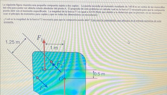 Solved The following figure shows a small gate attached to | Chegg.com