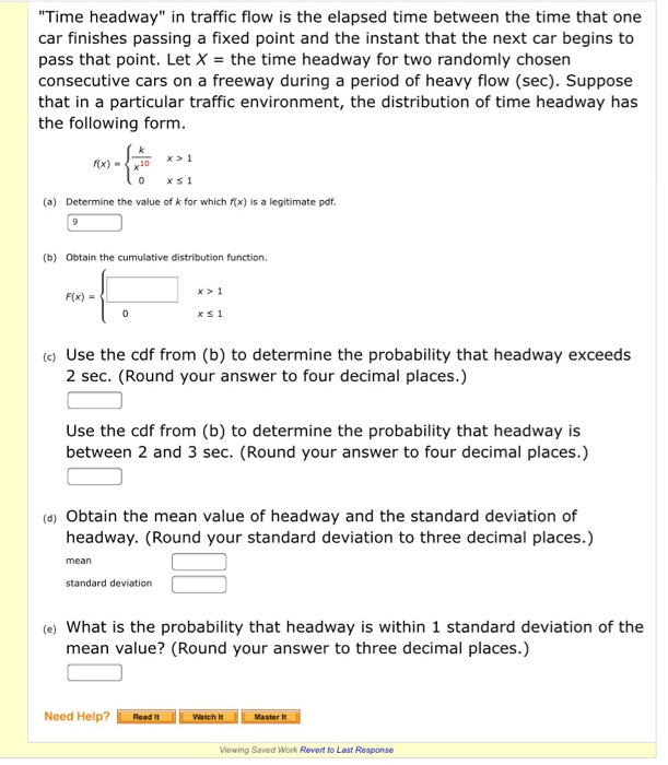 Solved "Time headway" in traffic flow is the elapsed time | Chegg.com