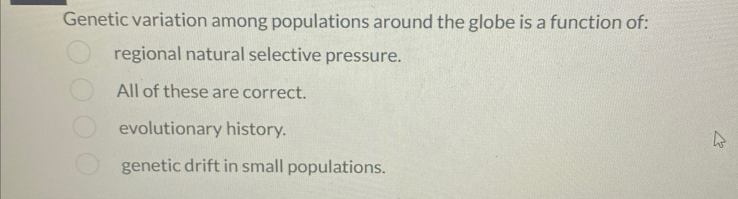 Solved Genetic variation among populations around the globe | Chegg.com