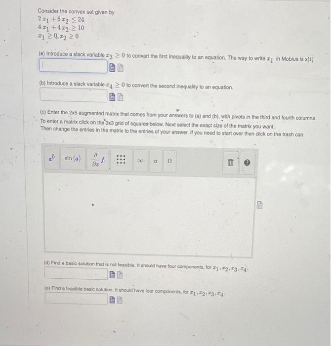 Solved Consider the convex set given by 2+1 +6.12