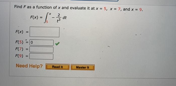Solved Find Fas a function of x and evaluate it at x = 5, x | Chegg.com