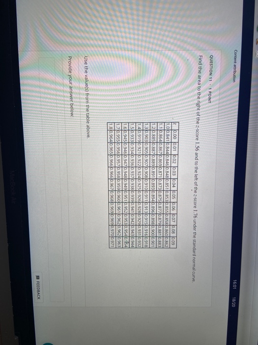 Solved Content attribution 16:01 18/20 QUESTION 11.1 POINT | Chegg.com