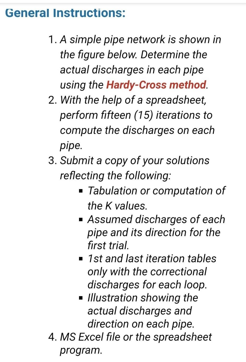Solved General Instructions: 1. A simple pipe network is | Chegg.com