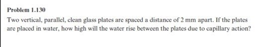 Solved Problem 1.130 Two vertical, parallel, clean glass | Chegg.com