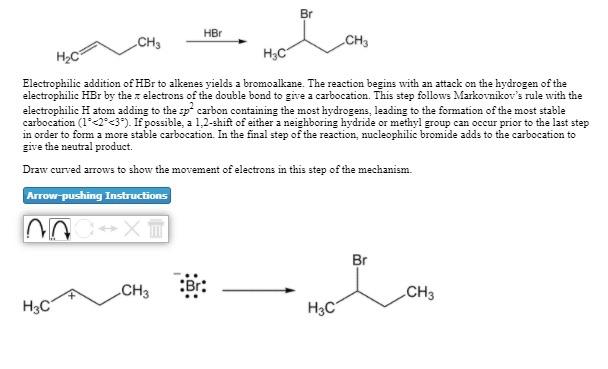 Solved Her CH3 CH3 HC Br CH2 CH3 нс H3C сн. Electrophilic | Chegg.com