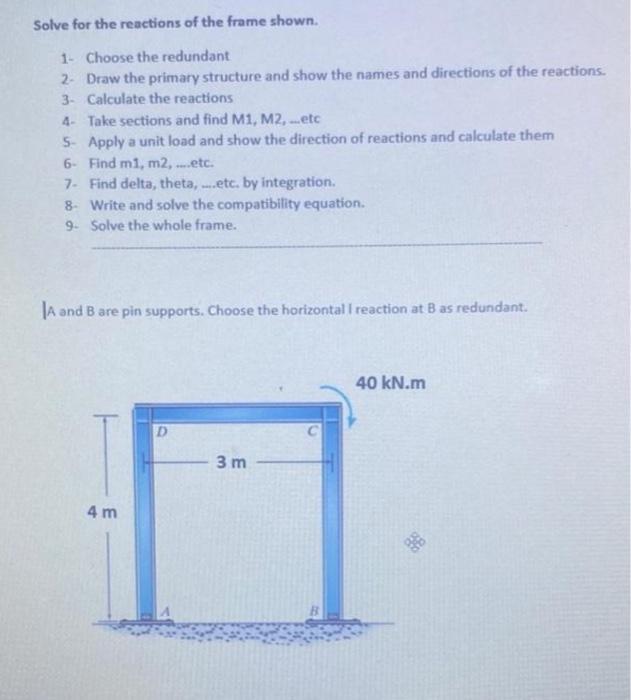 Solved Solve for the reactions of the frame shown. 1- Choose | Chegg.com