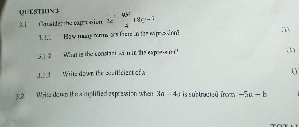 Solved QUESTION 33.1 ﻿Consider the expression: | Chegg.com