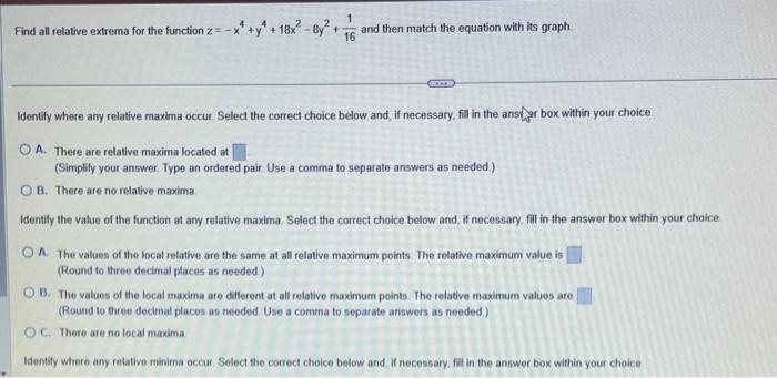 Solved Find all relative extrema for the function | Chegg.com