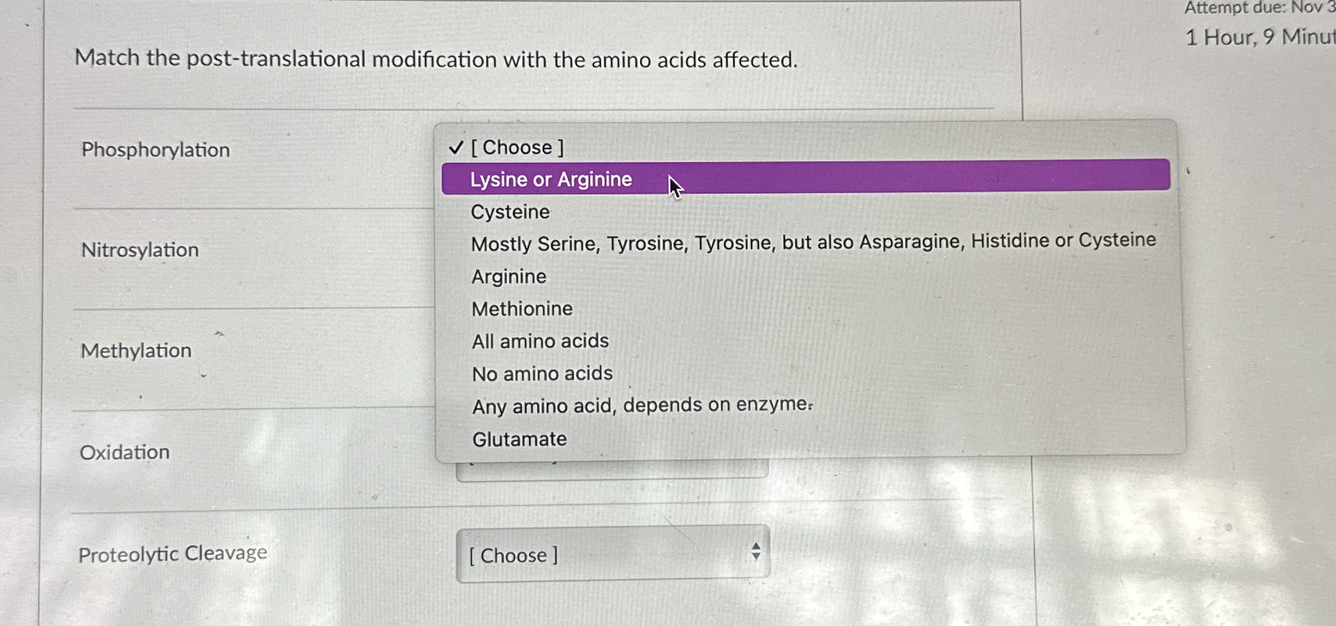 Solved Match the post-translational modification with the | Chegg.com
