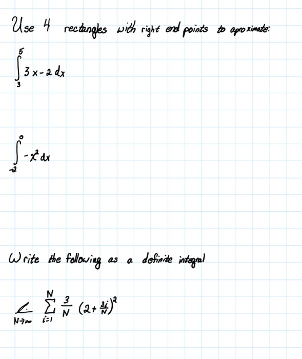 Solved Use 4 rectangles with right end points to aproximate: | Chegg.com
