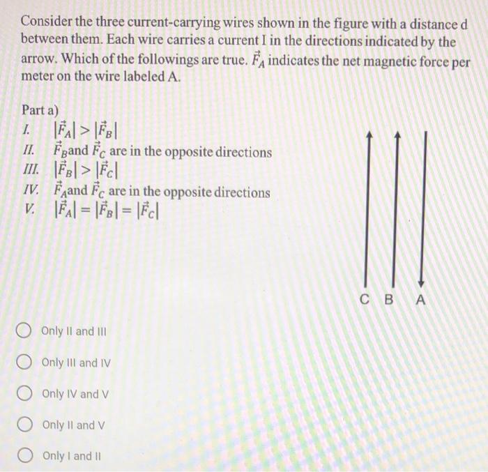 Solved Consider the three current-carrying wires shown in | Chegg.com