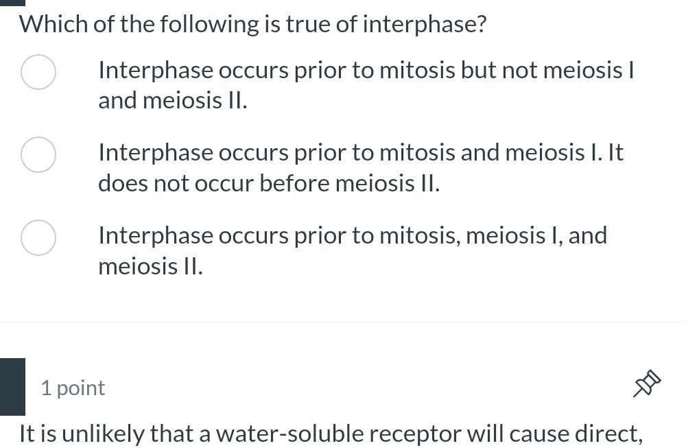 Solved Which of the following is true of interphase? | Chegg.com