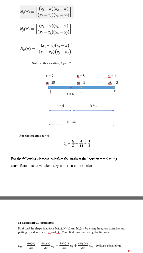 Solved For the following element, calculate the strain at | Chegg.com