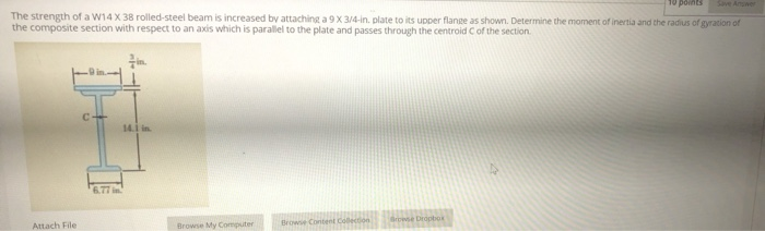 Solved The strength of a W14X3 rolled steel beam is | Chegg.com