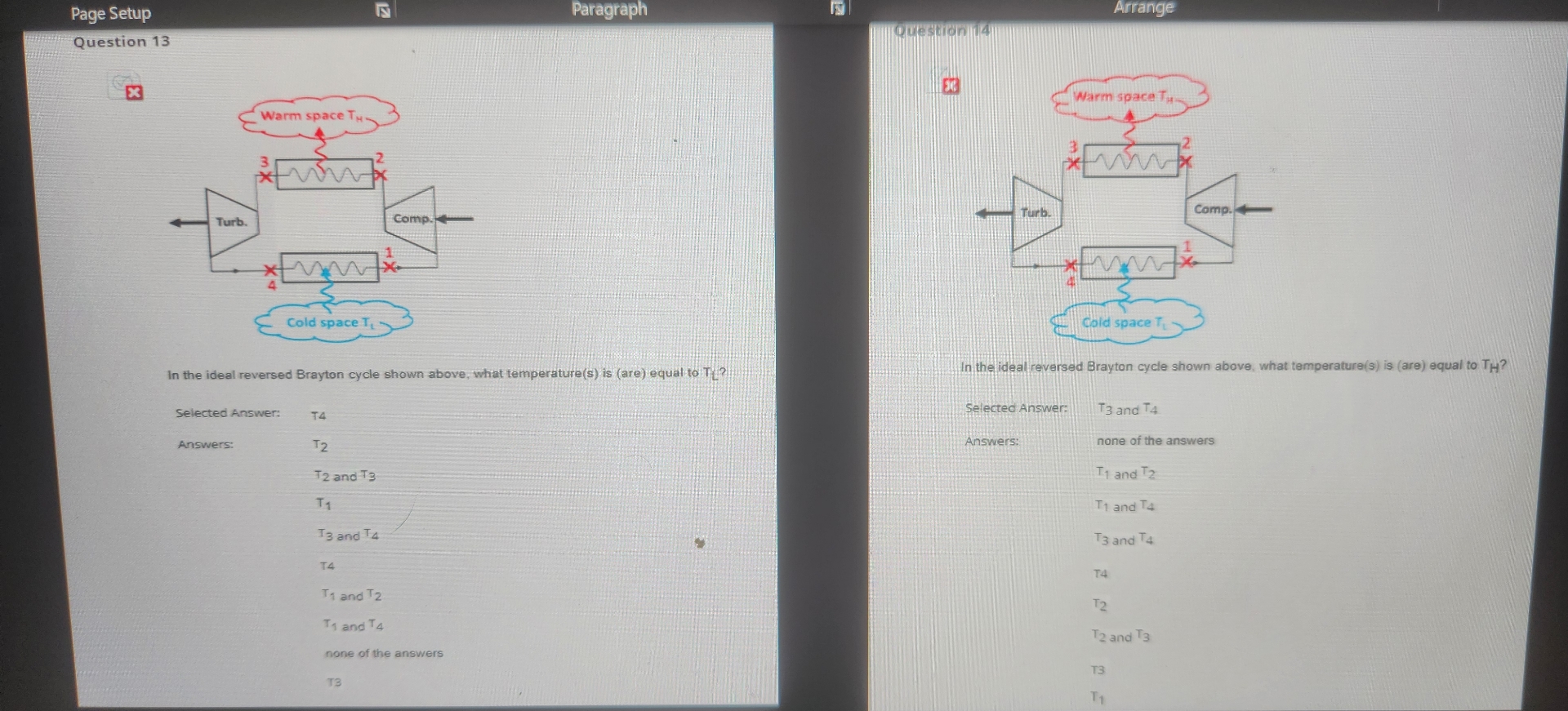 Solved Page SetupQuestion 13BIn the ideal reversed Brayton | Chegg.com