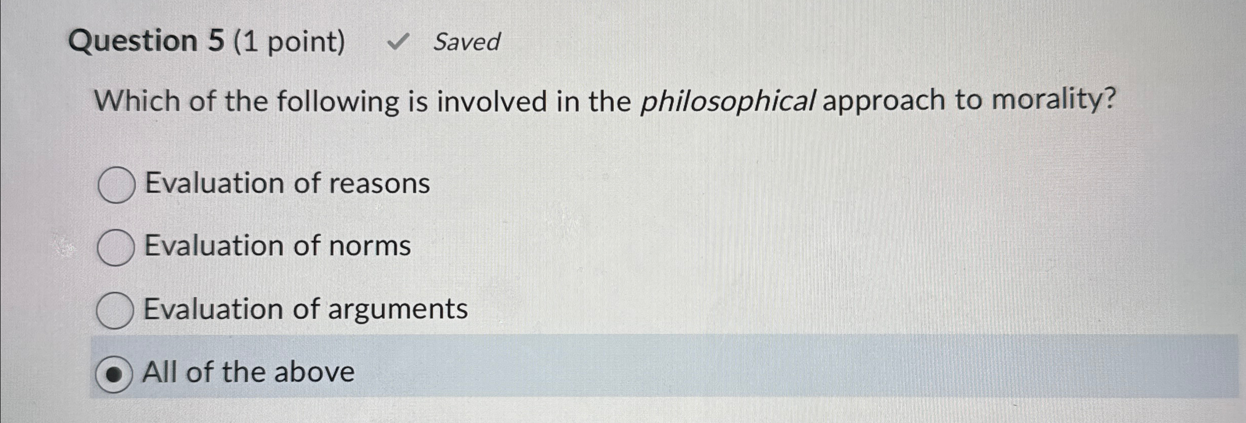 Solved Question 5 (1 ﻿point) ﻿SavedWhich of the following | Chegg.com