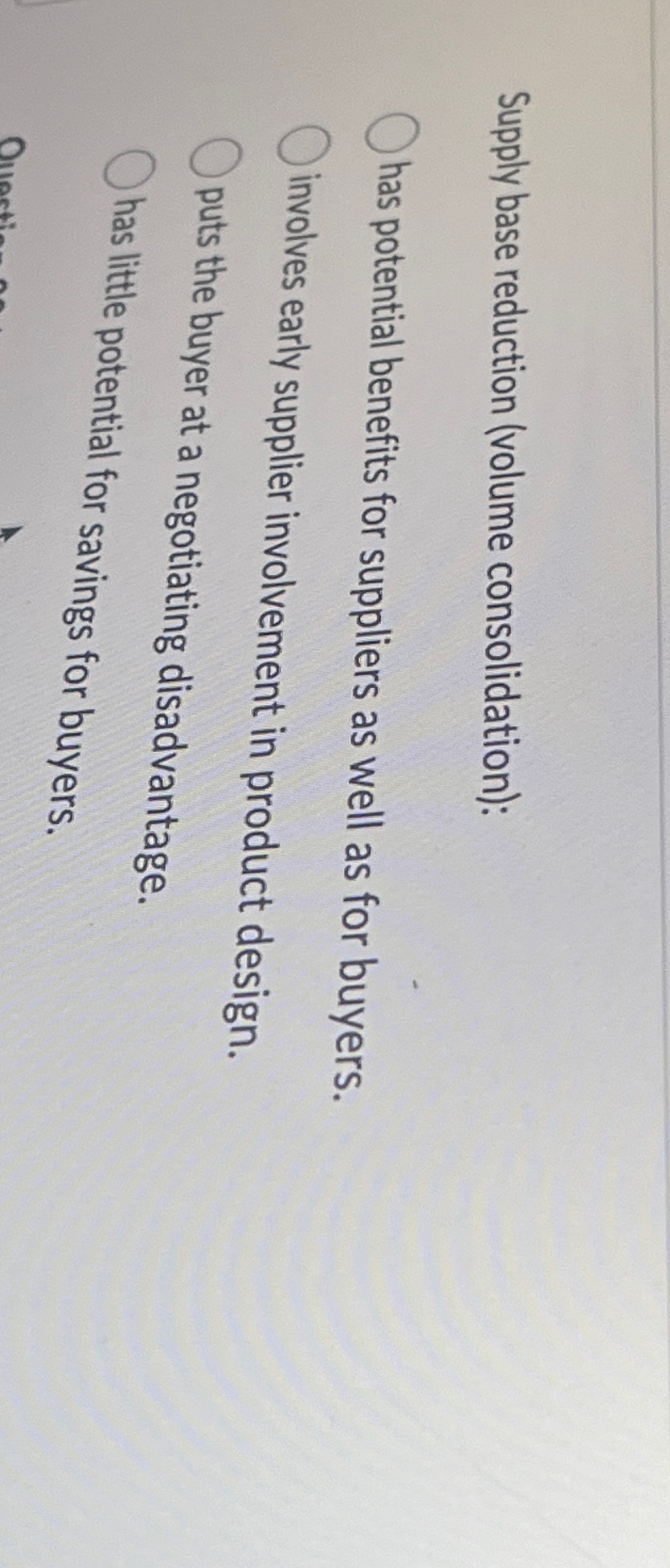 Solved Supply base reduction (volume consolidation):has | Chegg.com