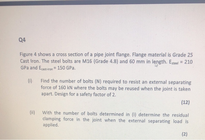 Q4 Figure 4 shows a cross section of a pipe joint | Chegg.com