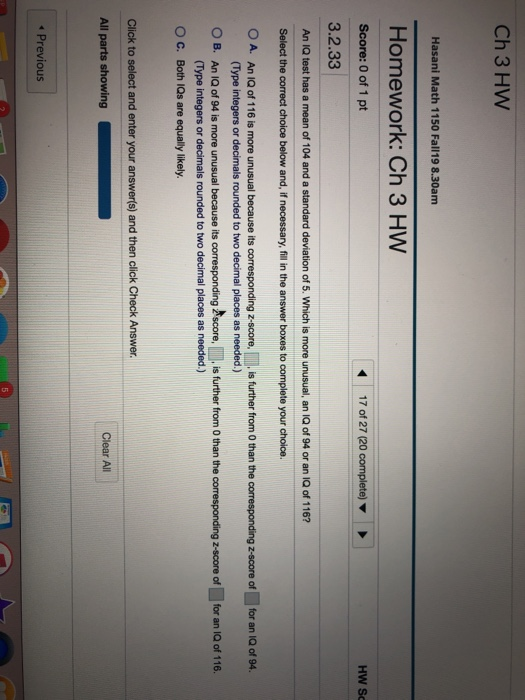 Solved Ch 3 HW Hasani Math 1150 Fall19 8.30am Homework: Ch 3 | Chegg.com Solved Ch 3 HW Hasani Math 1150 Fall19 8.30am Homework: Ch 3 | Chegg.com