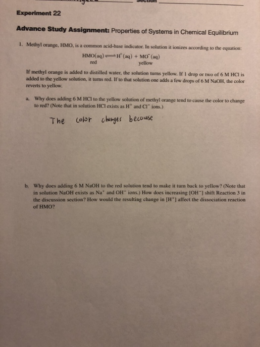 Experiment 22 Advance Study Assignment: Properties of | Chegg.com