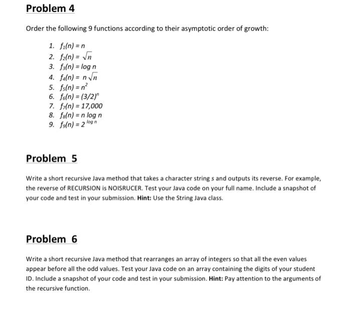 Solved Problem 1 Derive the number of primitive operations | Chegg.com
