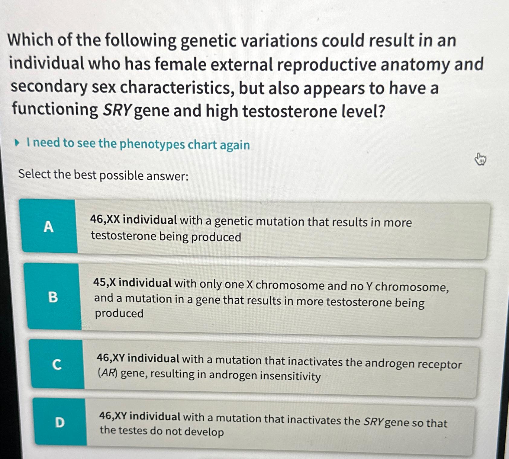 Which of the following genetic variations could | Chegg.com
